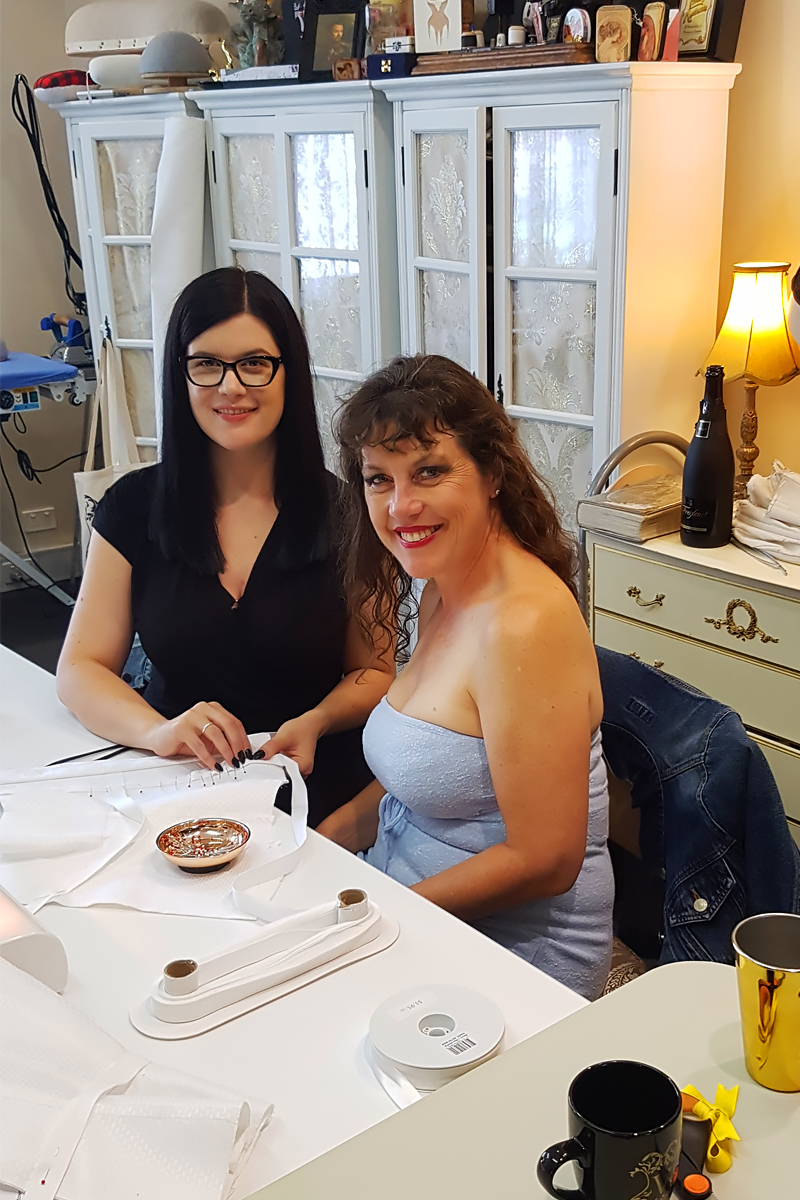 Overbust-corsetmaking-student-Debbie-with-Lowana-©-Vanyanis - Vanyanis